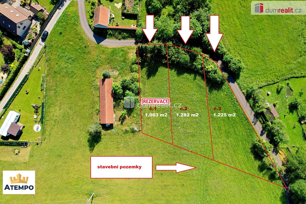 Prodej stavebního pozemku 1282 m², Předotice - Třebkov • Sreality.cz