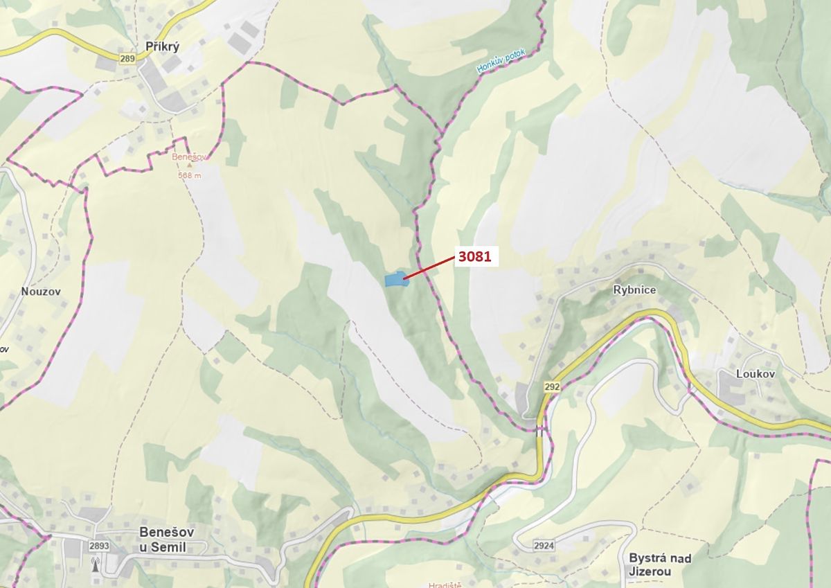 Dražba lesa 6213 m², Benešov u Semil • Sreality.cz