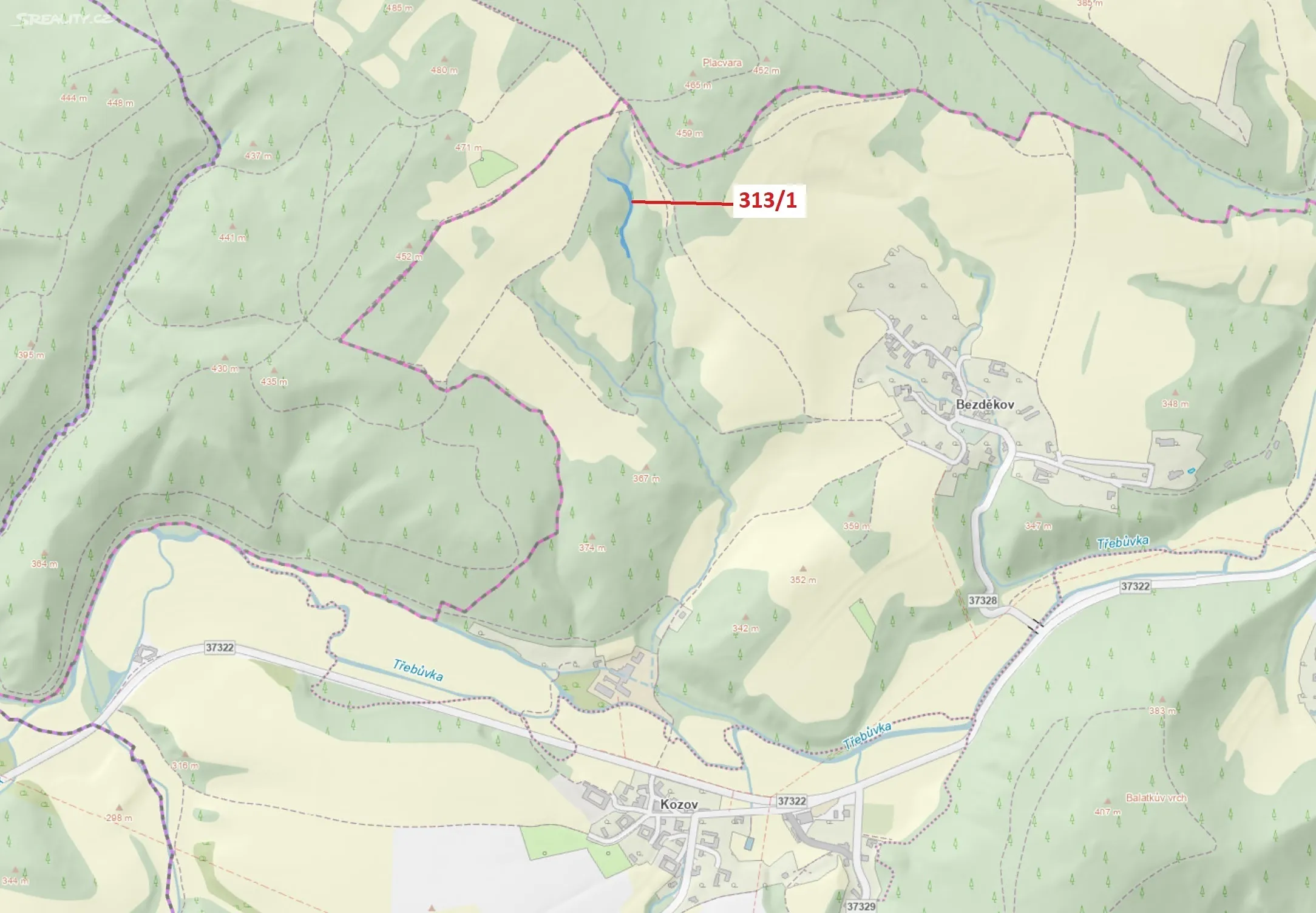 Dražba lesa 1158 m², Bouzov • Sreality.cz