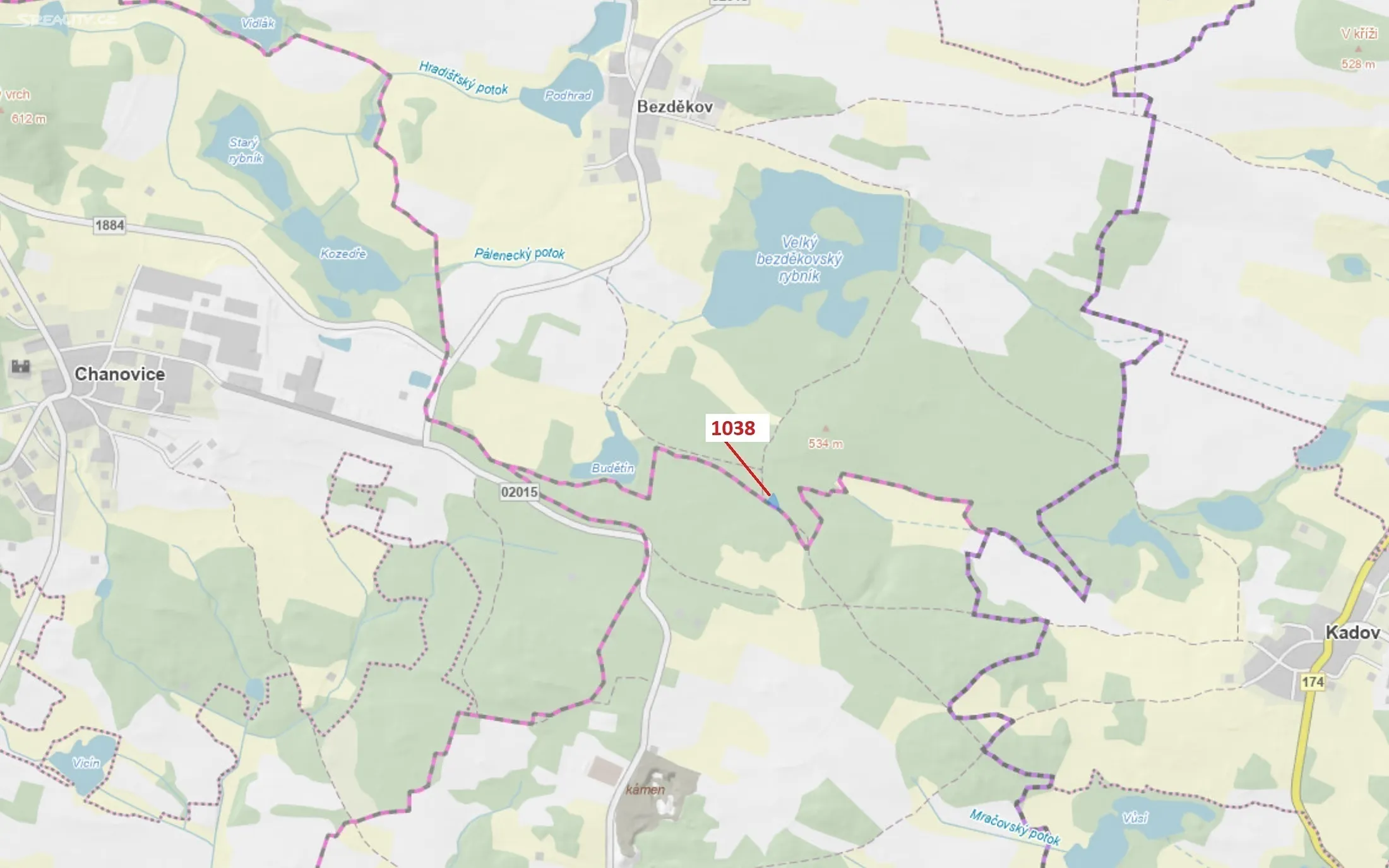 Dražba lesa 1028 m², Hradiště • Sreality.cz