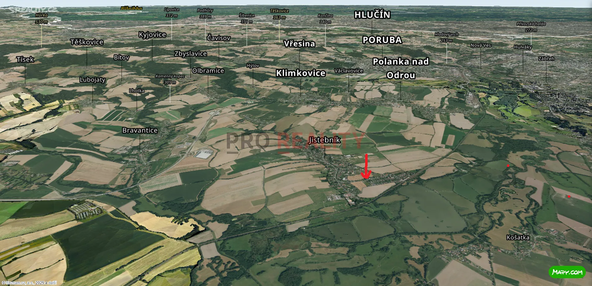 Prodej stavebního pozemku 1045 m², Jistebník • Sreality.cz