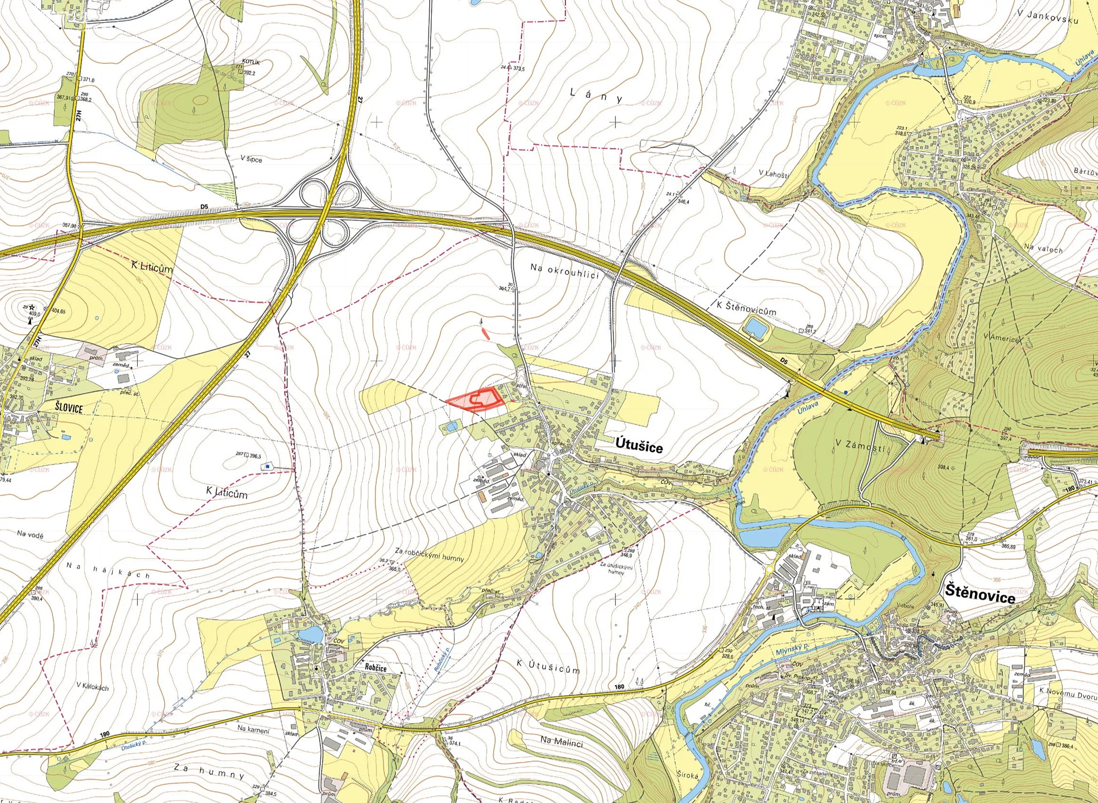 Prodej podílu 1/2 pole 6943 m², Útušice • Sreality.cz