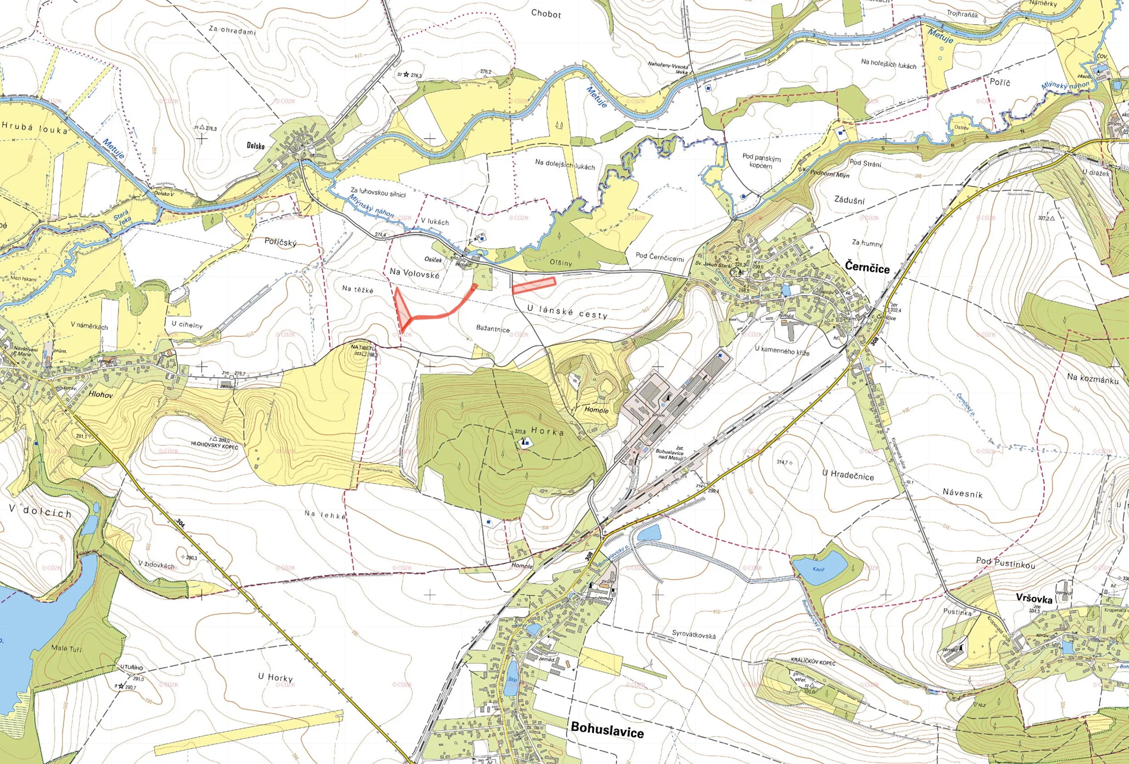 Prodej podílu 1/2 pole 6008 m², Černčice • Sreality.cz